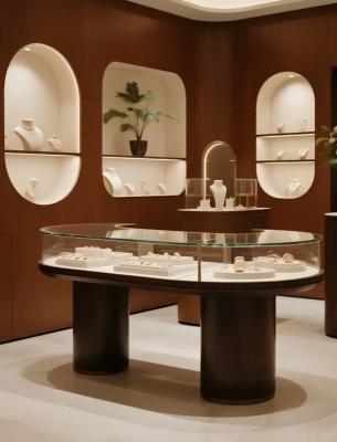 China Wholesale Jewellery Shop Furniture Custom Metal Wood Glass Retail Display Cabinet for sale