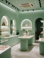 China Custom Size Luxury Jewelry Showcase Metal Frame Solid Wood Clear Glass Display Case for sale