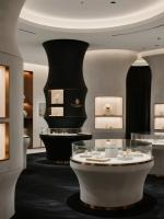 China Wholesale Elegant Jewellery Display Case Custom Metal Wood Hybrid Glass Cabinet for sale