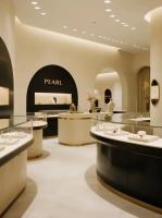 China Wholesale Elegant Jewellery Display Case Custom Metal Wood Hybrid Glass Cabinet for sale