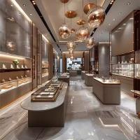 China Customizable Wooden Jewelry Display Cabinet with Clear Glass Panels & LED Light for sale