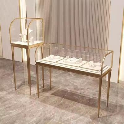 China Modern Wood & Glass Jewelry Display Case with Lockable Glass Front for sale