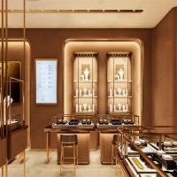 China Luxury Jewelry Store Display Cabinet Made of Wood and Transparent Glass for sale