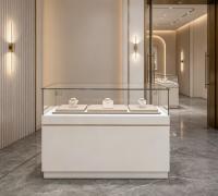 China Elegant LED Lighting Jewelry Cabinet Store Display Showcase and Counter for Interior Design for Jewellery Shops for sale