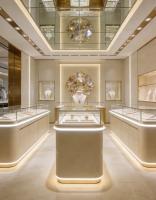 China Luxury Jewelry Store Display Showcase for Sale Display Cabinet Jewels Mall Counter Jewelry Kiosk Tempered Glass Jewelry Case for sale
