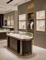 China High Luxury Black Glass Jewelry Cabinet with LED Lighting for Jewelry Shop Decoration for sale