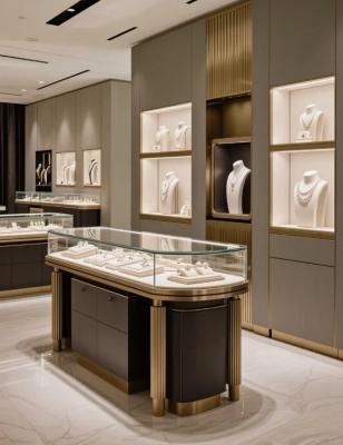 China High Luxury Black Glass Jewelry Cabinet with LED Lighting for Jewelry Shop Decoration for sale