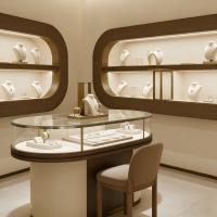 China Professional Jewelry Shop Interior Design Display Showcase Jewelry Shop Showroom 3D Rendering Design for sale