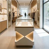 China Luxury Lockable Jewelry Vitrine Wooden Showcase Glass Jewellery Display Front Cabinet for sale