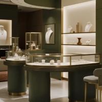 China High End Wooden Jewelry Glass Display Cabinet Multifunctional Front Cabinet for Jewelry Shop for sale