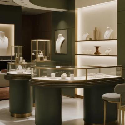 China High End Wooden Jewelry Glass Display Cabinet Multifunctional Front Cabinet for Jewelry Shop for sale