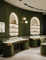 China Modern Jewellery Store Wall-mounted Cabinet Lockable Jewelry Shop Glass Front Showcase for sale