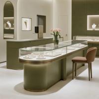 China Luxury Wooden Jewellery Cabinet Diamond Display Counter with LED for Jewelry Shop for sale