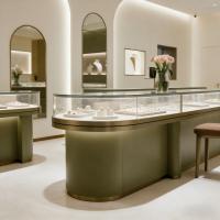 China Luxury Wooden Jewellery Cabinet Diamond Display Counter with LED for Jewelry Shop for sale
