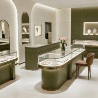 China Luxury Wooden Jewellery Cabinet Diamond Display Counter with LED for Jewelry Shop for sale