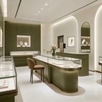 China Luxury Wooden Jewellery Cabinet Diamond Display Counter with LED for Jewelry Shop for sale