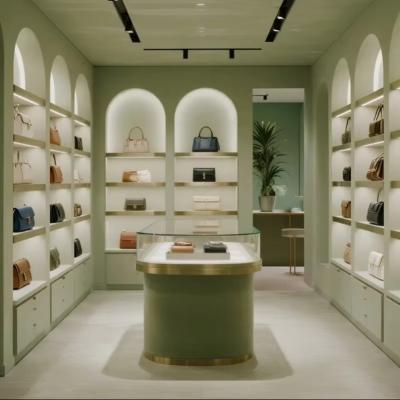 China Luxury Jewelry Store Interior Design Retail Shop Wall Shelf Display Furniture Jewelry Front Showcase for sale