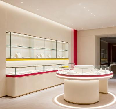 China Luxury Modern Jewelry Store Interior Design Plywood Jewelry Front Showcases for Retail Shops and Shopping Malls for sale