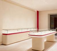 China Luxury Modern Jewelry Store Interior Design Plywood Jewelry Front Showcases for Retail Shops and Shopping Malls for sale