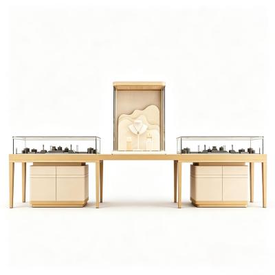 China Luxury LED Lit Tempered Glass Jewelry Showcases with Customizable Design for Retail Stores and Shopping Malls for sale