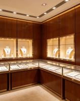 China LED-Lit Glass Jewelry Showcase Display for Interior Design Elegant Glass Jewellery Showcase for sale