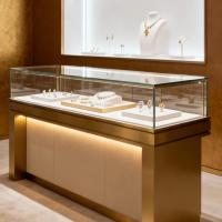 China Modern Luxury Jewellery Shop Counter Design Glass Wood Jewelry Display Table Watch Jewelry Showcase for sale