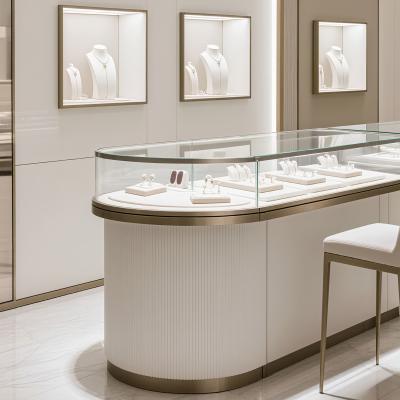 China Classic Wooden Jewelry Showcase with Glass Cabinet for Jewelry Shop for sale