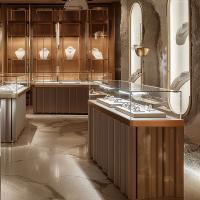 China Elegant Wooden Jewelry Store Showcase with Transparent Glass Panels for sale