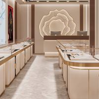 China High End Solid Wood Jewelry Showcase with Clear Glass Shelves for sale