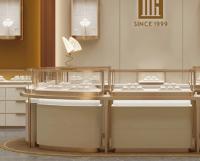 China Modern Luxury Jewelry Display Cases with LED Lighting High End Custom Glass Showcases for Retail Stores and Shopping Malls for sale