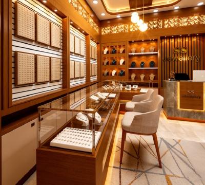 China Elegant Chinese Style Jewelry Display Kit, Luxury Glass Showcase & Wall Display for High-End Jewelry Boutique for sale