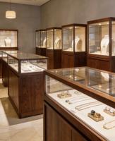 China Modern Luxury Solid Wood Jewelry Showcase, Glass Counter + Wall Cabinet Combination, Custom High-end Jewelry Display Cabinet for sale