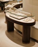 China Modern Luxury Solid Wood Jewelry Showcase, Glass Counter + Wall Cabinet Combination, Custom High-end Jewelry Display Cabinet for sale