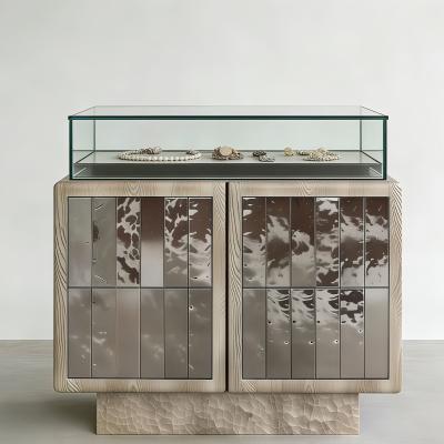 China Commercial Wooden Glass Jewelry Display Cabinet with Lockable Door for sale