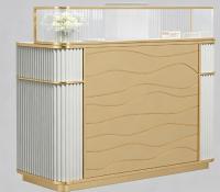 China Elegant Wave Pattern LED Lighting Jewelry Cashier Counter with Fluted Panel Design for sale