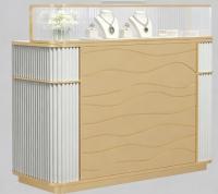 China Elegant Wave Pattern LED Lighting Jewelry Cashier Counter with Fluted Panel Design for sale