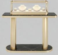 China High-End Rose Gold Jewelry Display Stand with LED Lighting and Marble Base for Boutique Stores for sale
