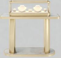 China High-End Rose Gold Jewelry Display Stand with LED Lighting and Marble Base for Boutique Stores for sale