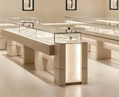 China Minimalist Luxury Jewelry Display Case Transparent Glass with Metal Accents, Customizable for Both High-End Jewelry and Watches for sale