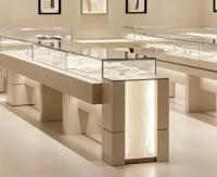 China Minimalist Luxury Jewelry Display Case Transparent Glass with Metal Accents, Customizable for Both High-End Jewelry and Watches for sale