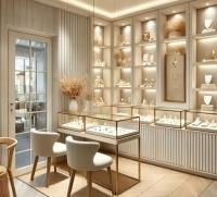 China Customizable High-End Luxury Modern Round Glass LED-Lit Display Showcase for Jewelry and Watches Retail Display Case for sale