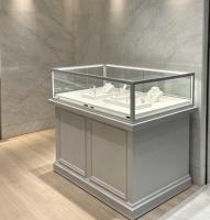 China Modern Minimalist Custom Jewelry Display Case, Glass & Metal Showcase for Boutique Jewelry Shop for sale