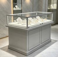 China Modern Minimalist Custom Jewelry Display Case, Glass & Metal Showcase for Boutique Jewelry Shop for sale