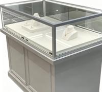 China Modern Minimalist Custom Jewelry Display Case, Glass & Metal Showcase for Boutique Jewelry Shop for sale