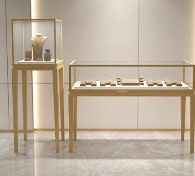 China Modern Minimalist LED Lighting Jewelry Display Solution with Lockable Drawer Commercial Showcase for Jewelry Stores for sale