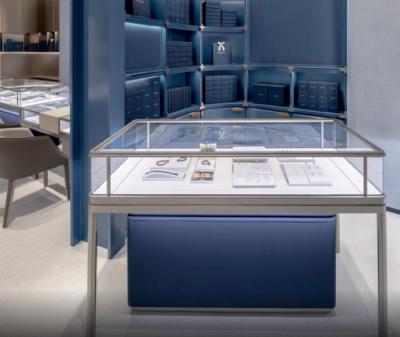 China Modern Luxury Jewelry Showcase with LED Lighting Custom Size Glass & Metal Frame Display Cabinets for Shopping Mall for sale