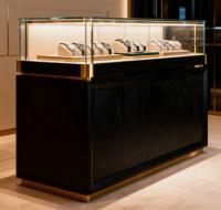 China Luxury Wood Watch Display Case High End Custom Showcase with Glass Top & Wood/Leather Base LED Lighting for Luxury Retail for sale