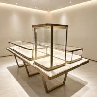 China Modern Jewelry Shop Interior with Interactive Digital Displays Sealed Dust-Proof and White And Gold Color Scheme for sale