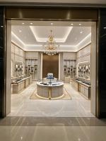 China Customized Dimensions Jewelry Counter with Tempered Glass and Stainless Steel Featuring LED Display Lighting for sale