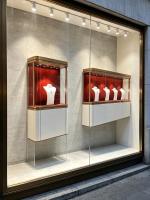 China Customized Dimensions Jewelry Counter with Tempered Glass and Stainless Steel Featuring LED Display Lighting for sale